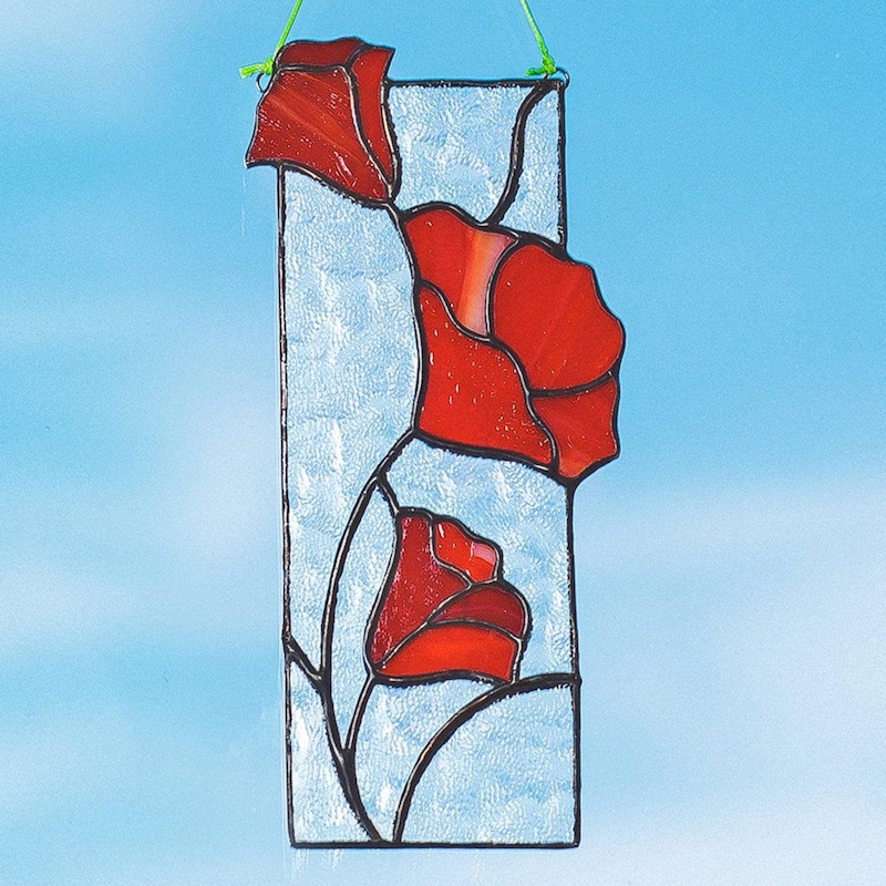 Stained Glass Poppy - Etsy