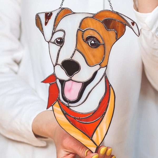Stained Glass Dog - Etsy