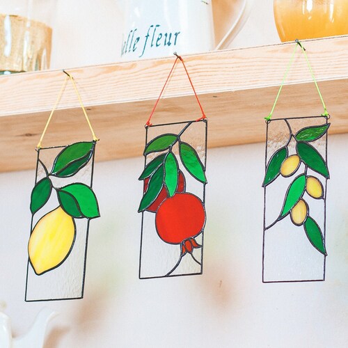 Stained Glass Panel Suncatcher Kitchen Decor Mothers Day Gift - Etsy