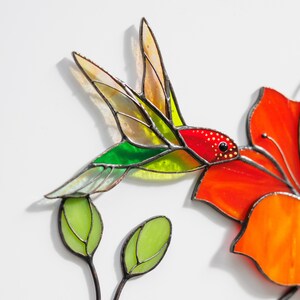 Stained Glass Hummingbird Suncatcher 3D Stained Glass Decor Table Decor ...