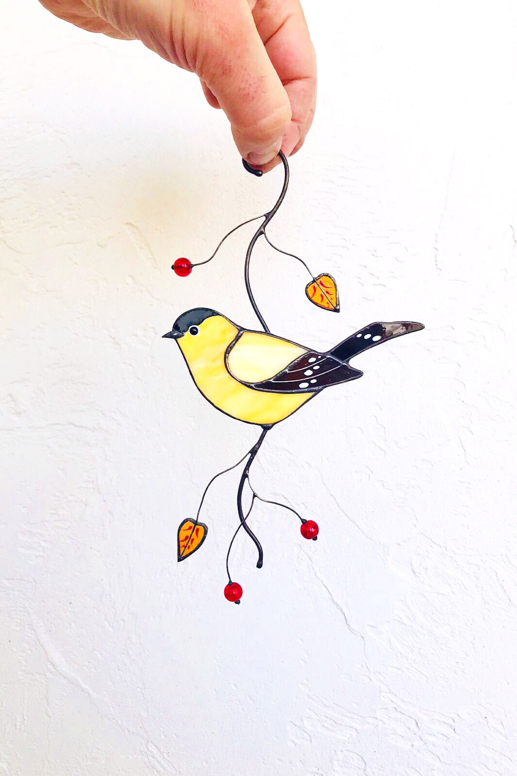 Suncatcher Goldfinch Stained Glass Window Home Decor Bird - Etsy Canada