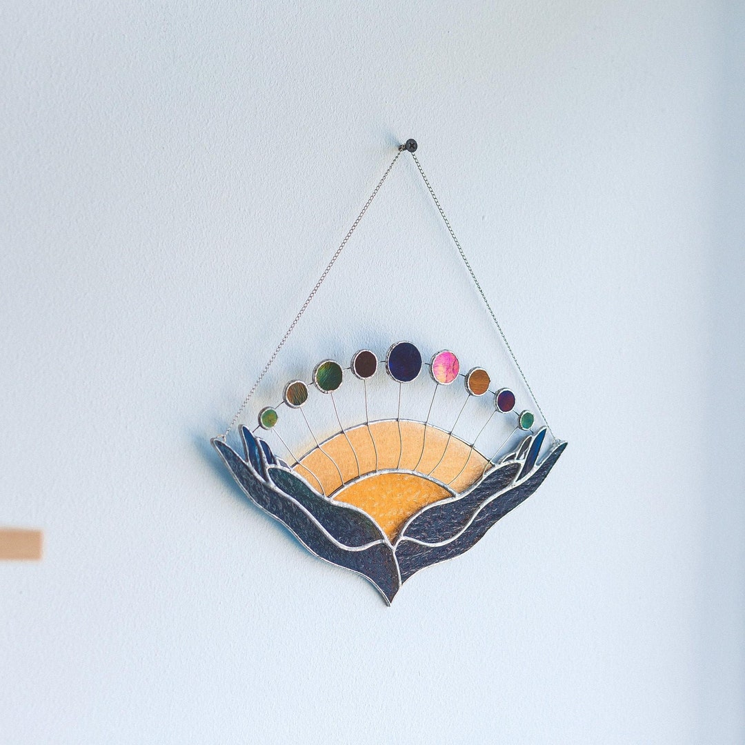 Solar System Stained Glass Suncatcher Window and Wall Hanging Home ...