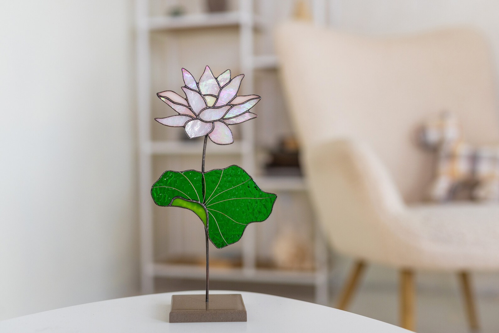 Stained Glass Lotus Table Decor for Living Room Arrangement - Etsy