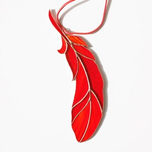 Stained Glass Red Cardinal Feather Suncatcher: Home Decor Window ...