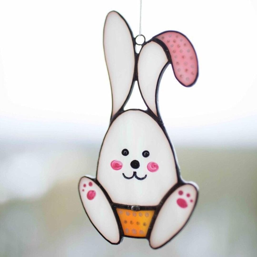 Stained Glass Easter Bunny Suncatcher: Spring Home Decor - Etsy