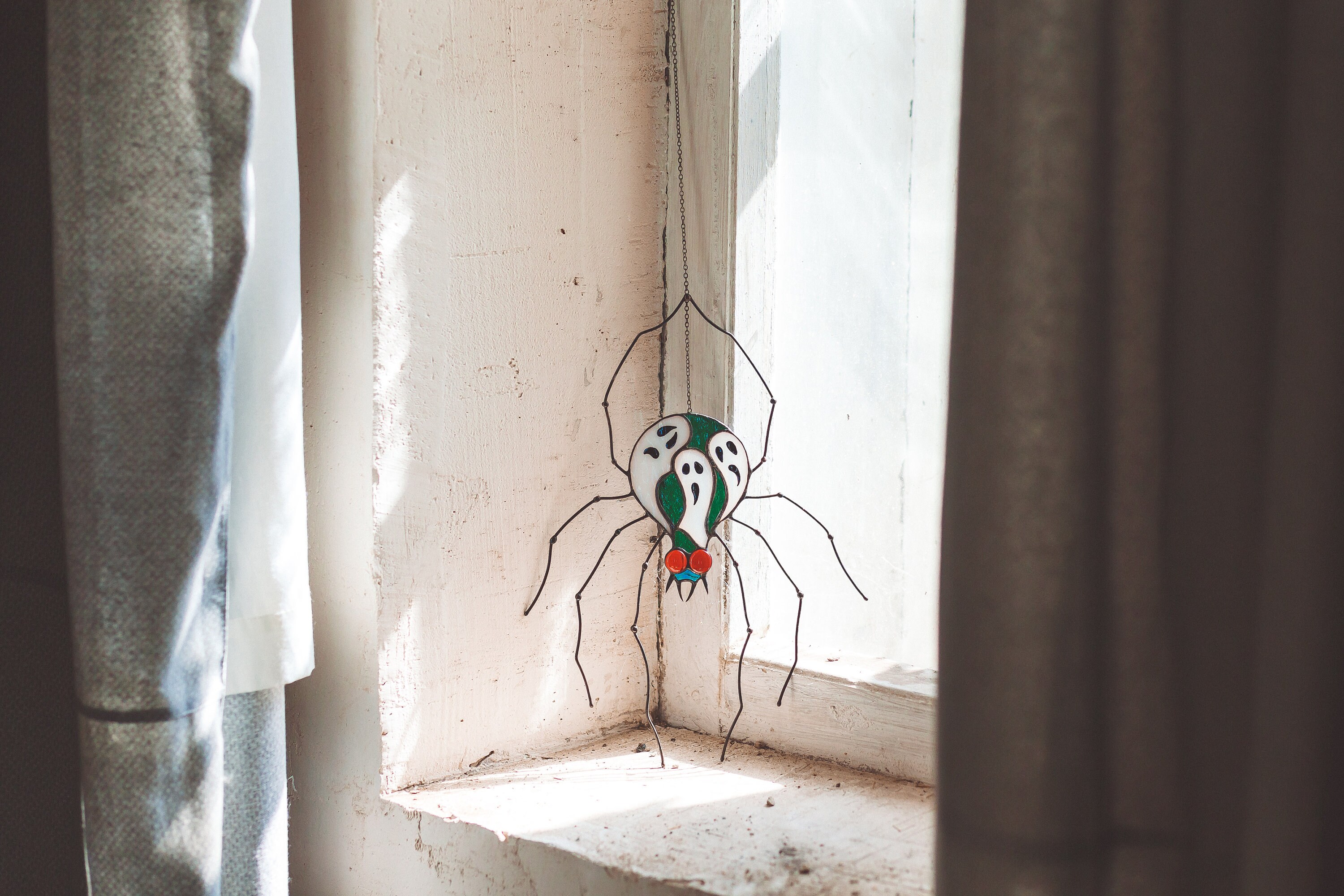 Stained Glass Spider Window Hangings Glass Spider Home Decor - Etsy