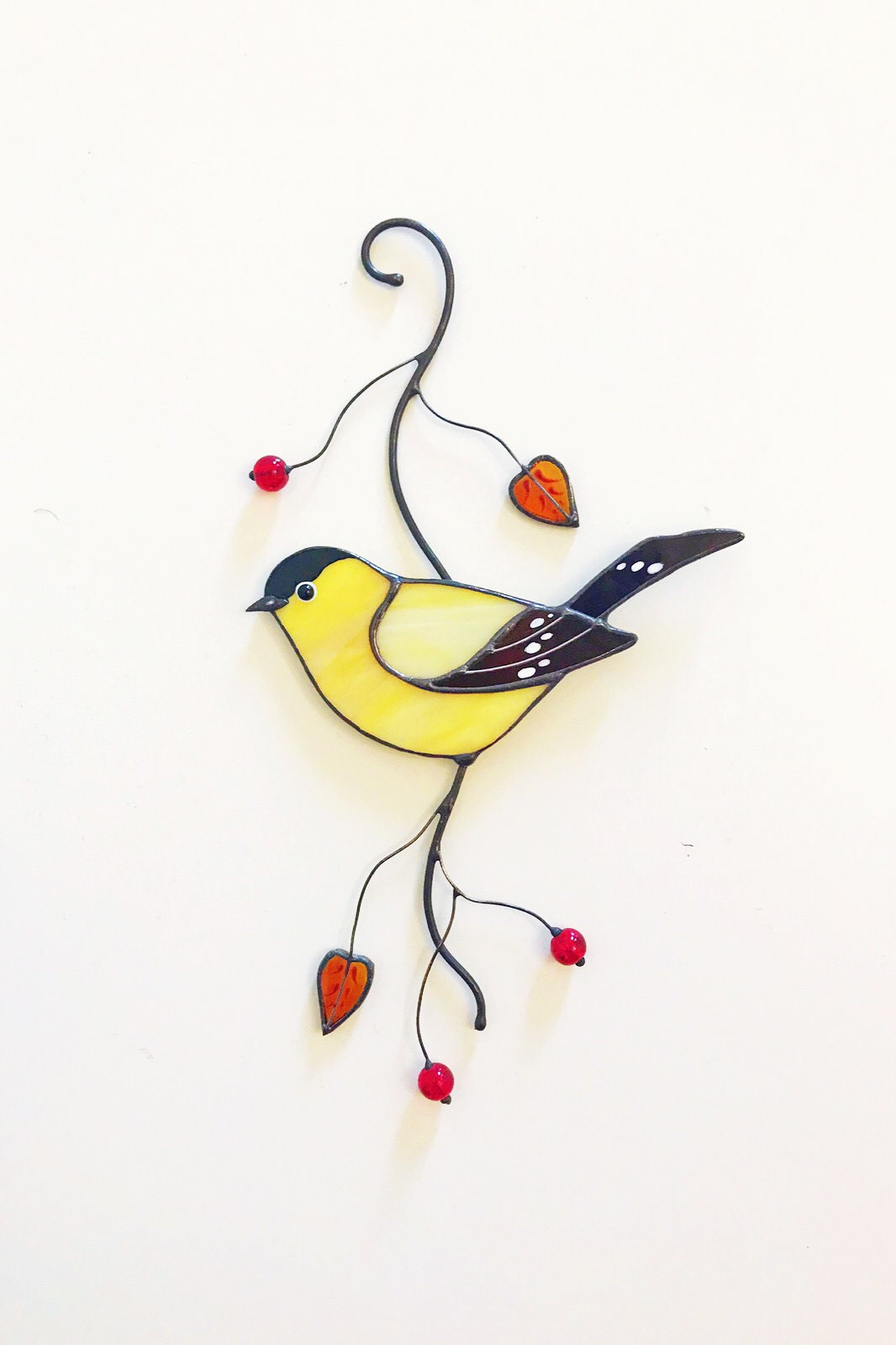 Suncatcher Goldfinch Stained Glass Window Home Decor Bird - Etsy Canada