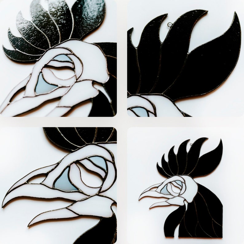 Rooster Stained Glass Gothic Window/wall Decor Halloween - Etsy
