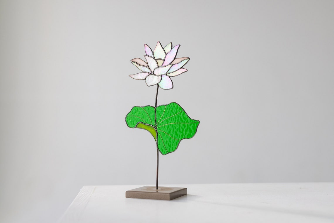Stained Glass Lotus Table Decor for Living Room Arrangement - Etsy