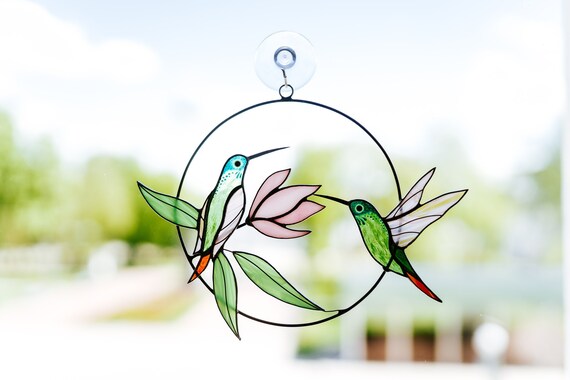 Glass Hummingbird Suncatcher Ornament