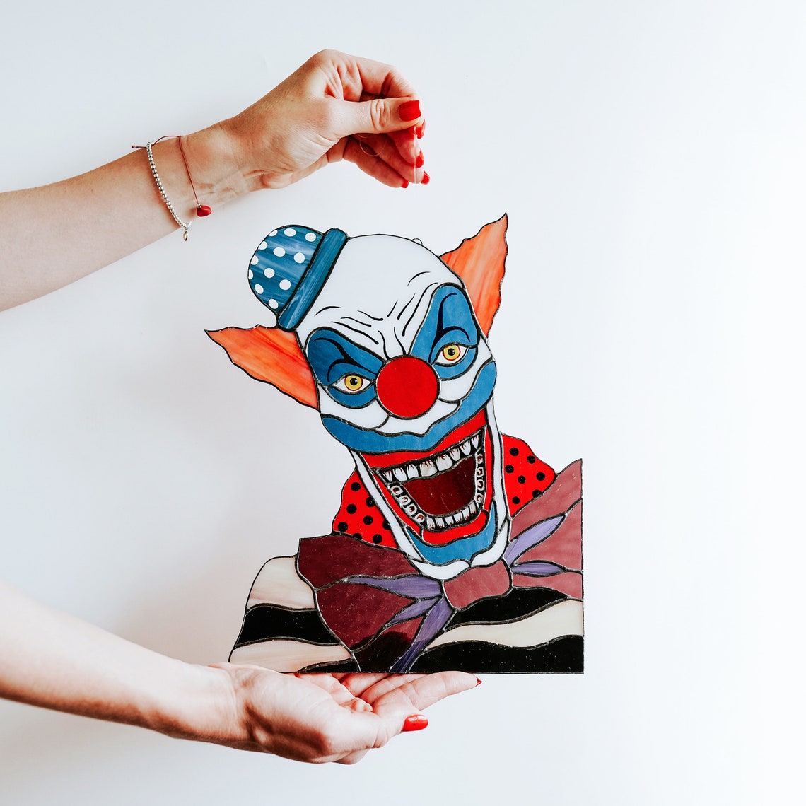 Stained Glass Window Hangings Suncatcher Horror Clown Scary - Etsy