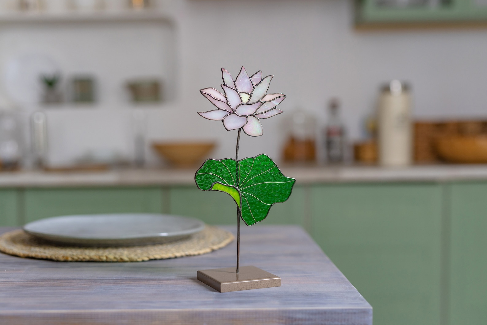 Stained Glass Lotus Table Decor for Living Room Arrangement - Etsy