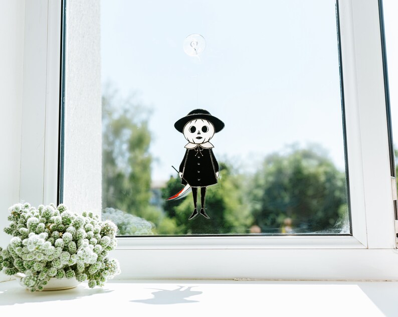 Spooky Stained Glass Halloween Decor Window Hangings Stained - Etsy