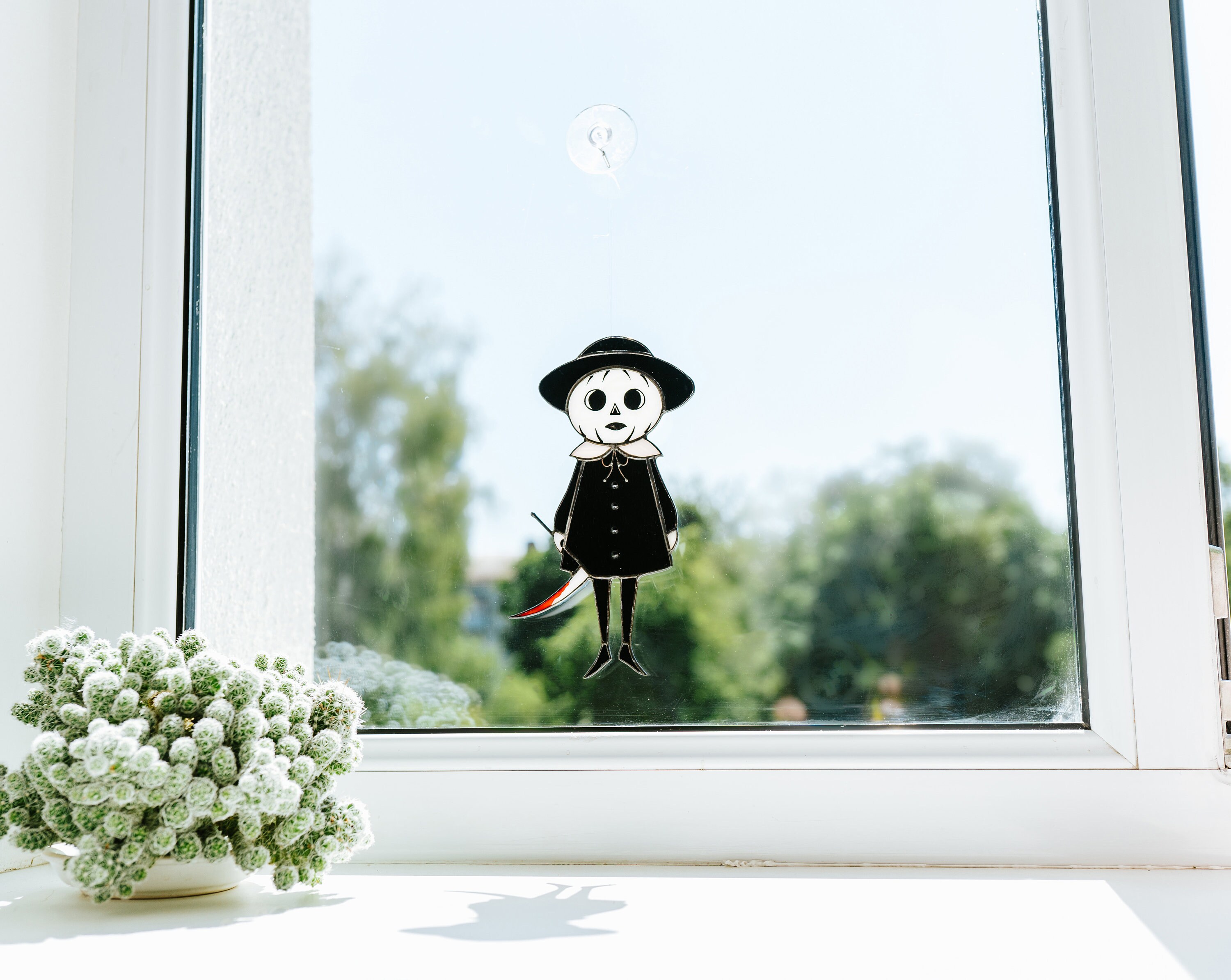 Spooky Stained Glass Halloween Decor Window Hangings Stained - Etsy