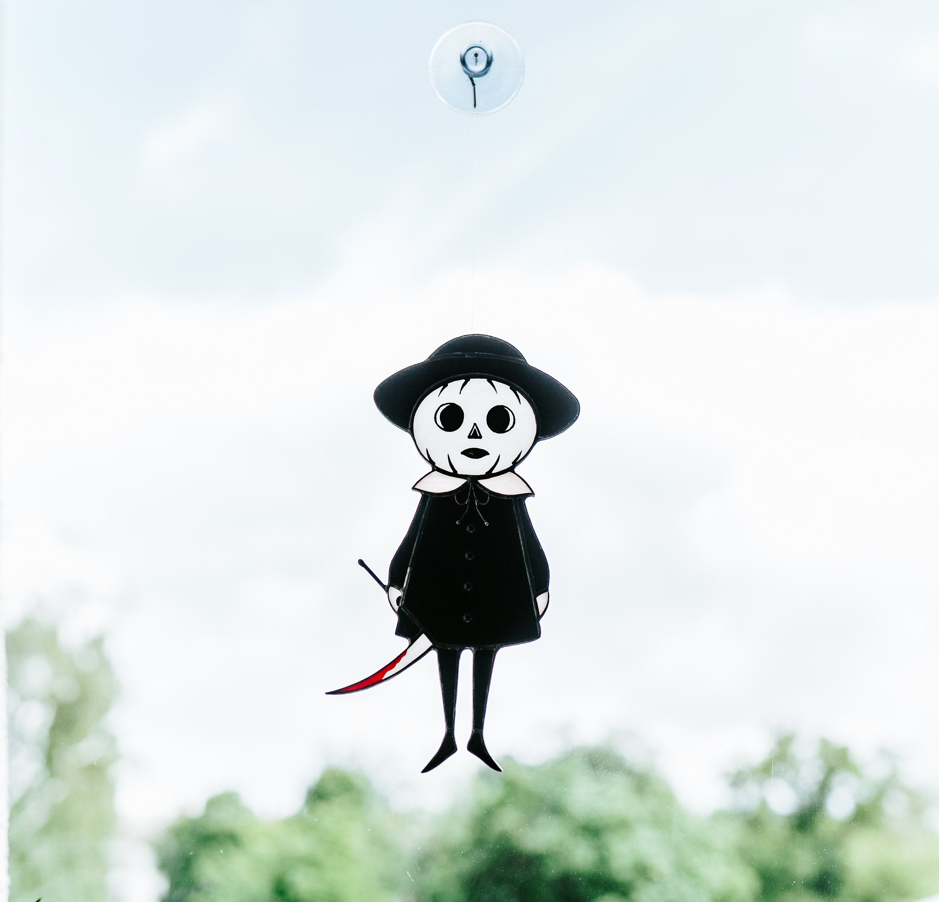 Spooky Stained Glass Halloween Decor Window Hangings Stained - Etsy