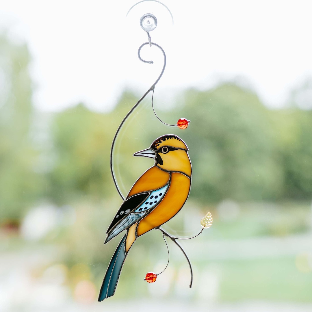 Stained Glass Mockingjay Suncatcher: Bird Window Decor for Birds Lover ...