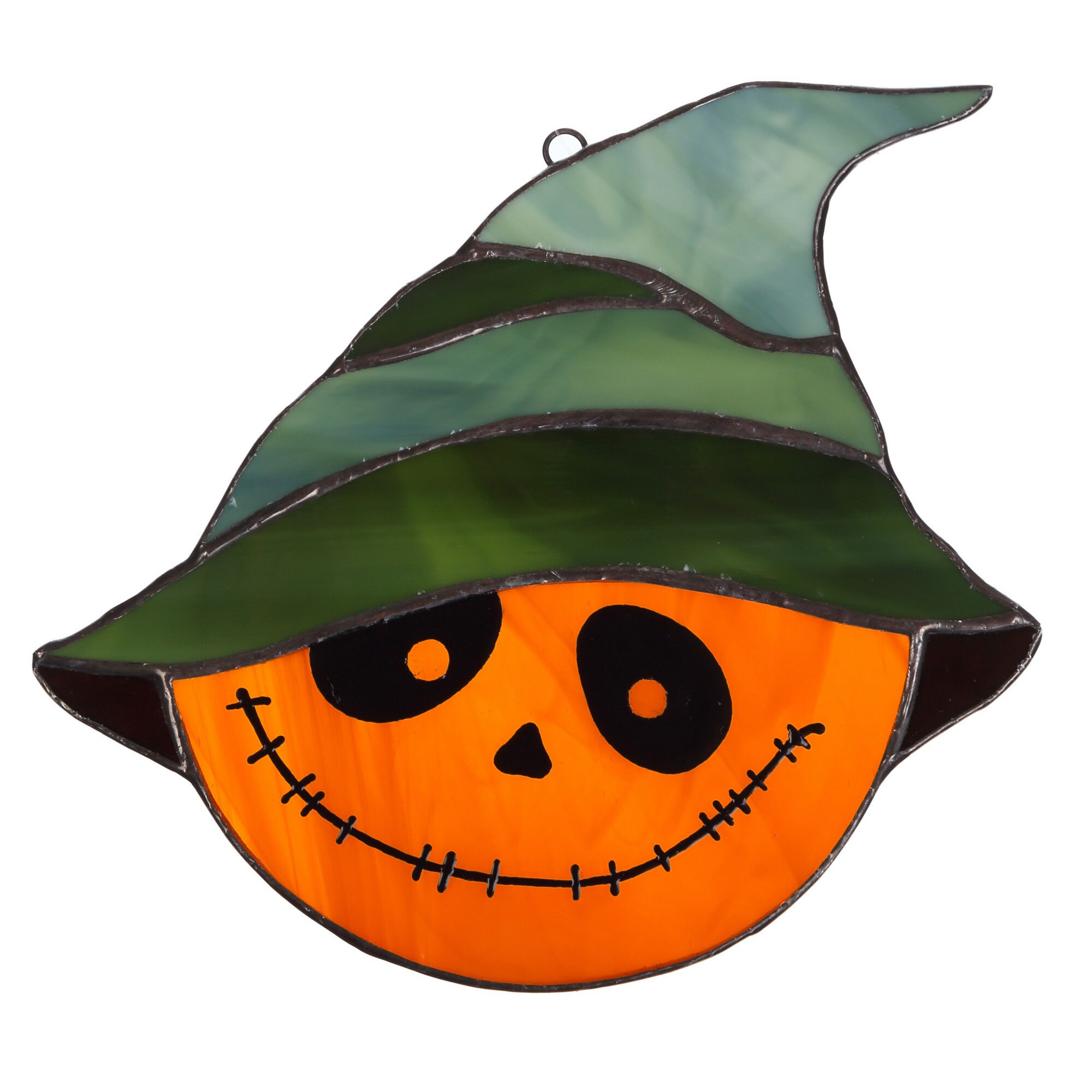 Halloween Pumpkin Decor Stained Glass Window Hangings | Etsy