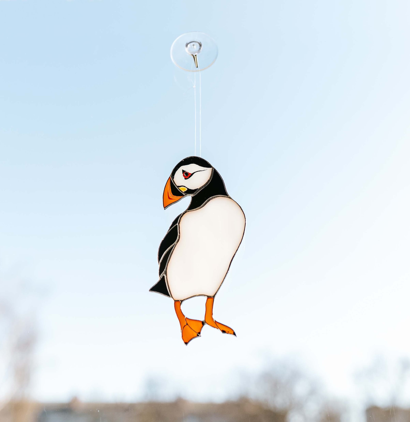 Suncatcher Stained Glass Atlantic Puffin Bird Window Hangings - Etsy