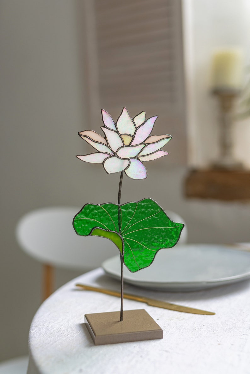 Stained Glass Lotus Table Decor for Living Room Arrangement - Etsy