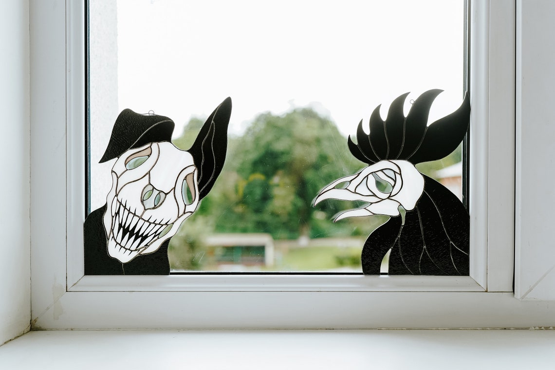 Rooster Stained Glass Gothic Window/wall Decor Halloween - Etsy