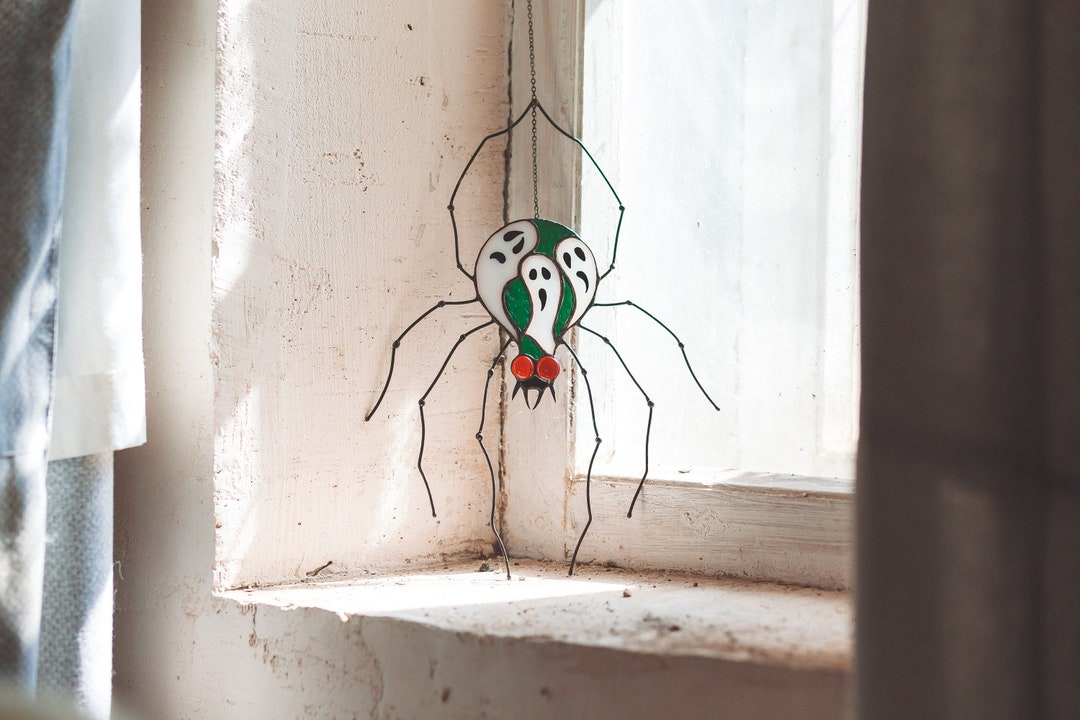 Stained Glass Spider Window Hangings Glass Spider Home Decor Spider ...