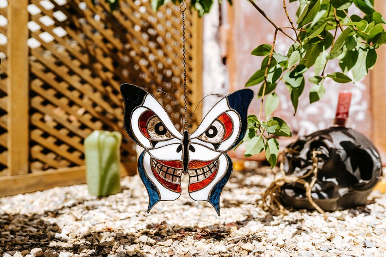 Halloween Decor Stained Glass Mask Window Hangings Stained - Etsy