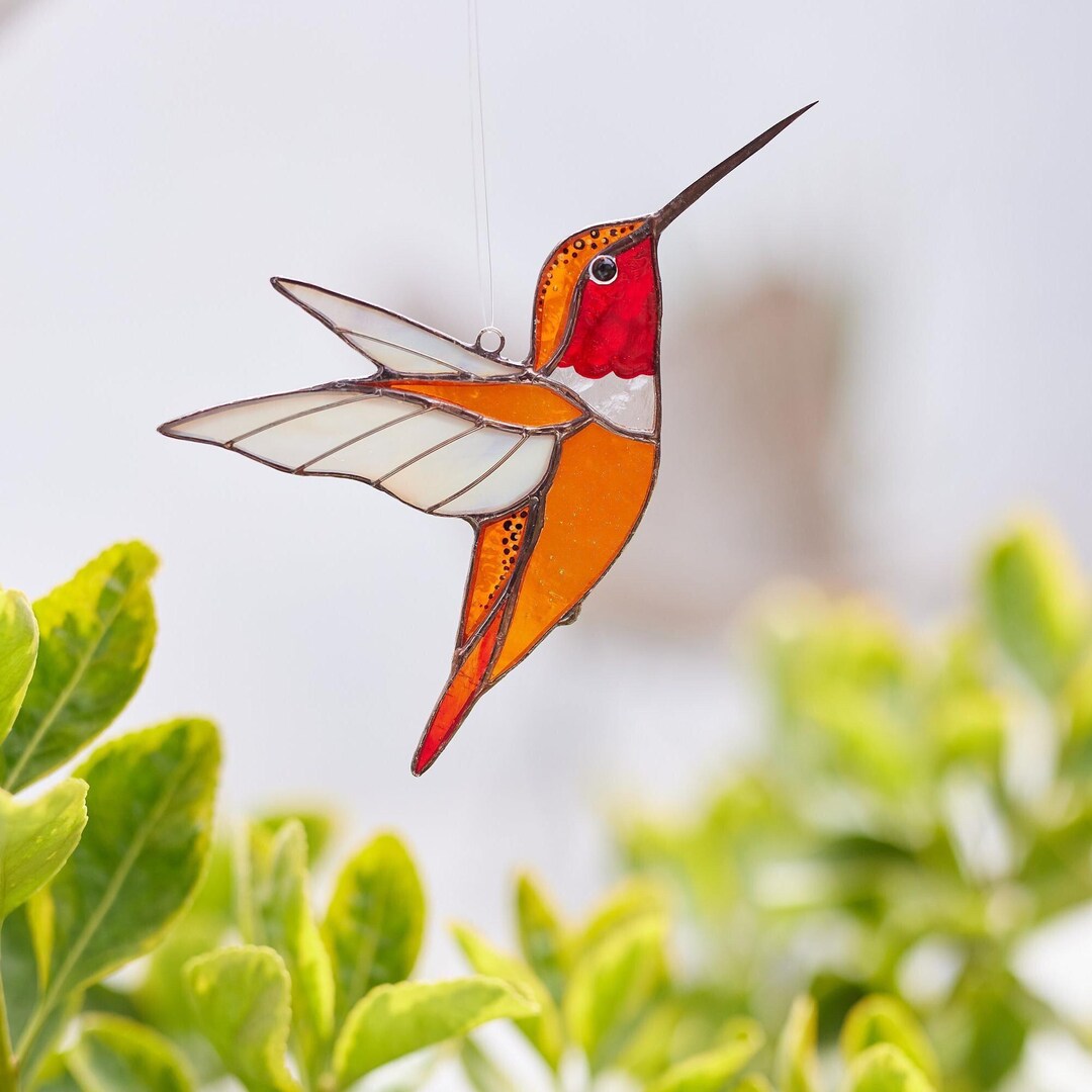 Stained Glass Hummingbird Bird Window Hangings Handmade Suncatcher Gift ...
