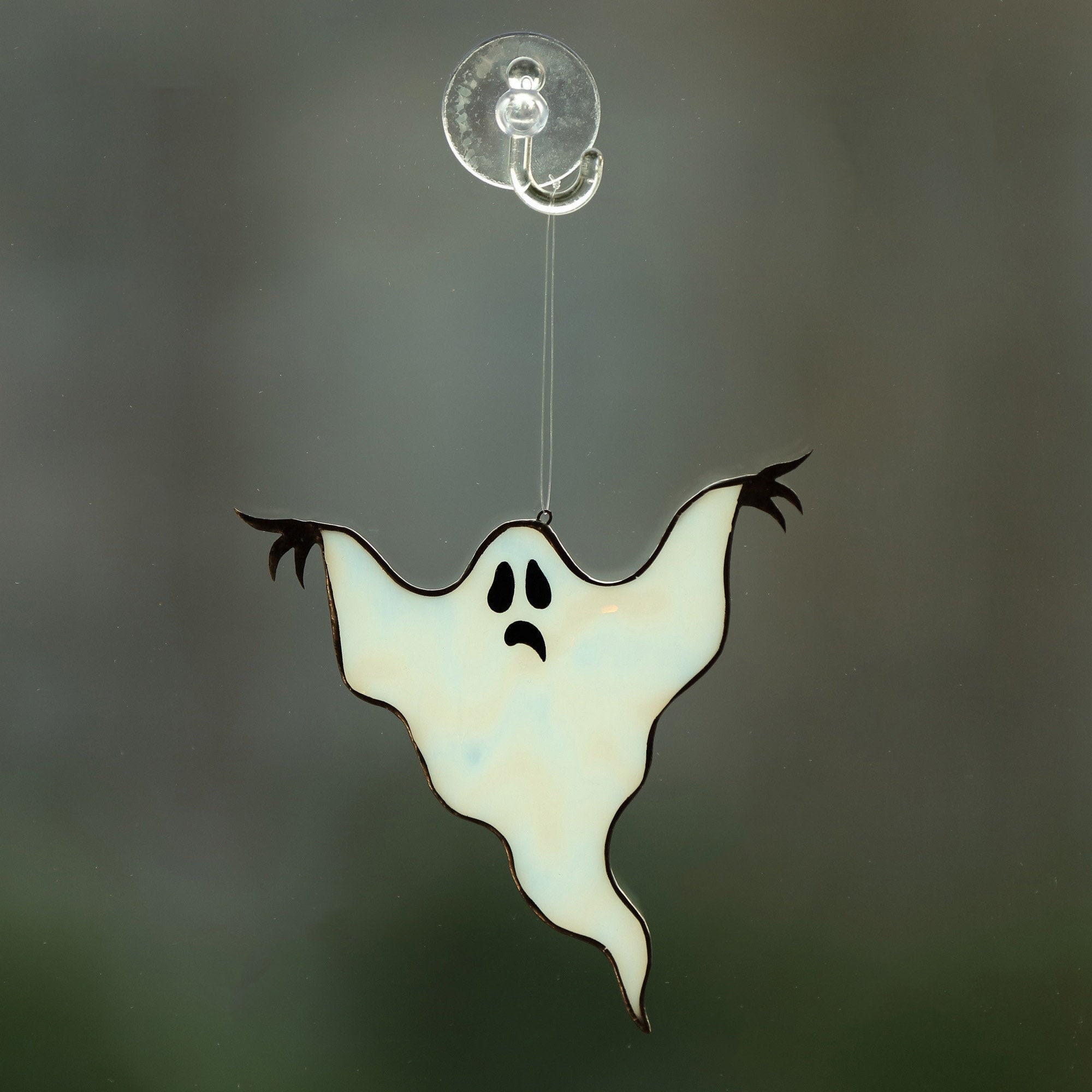 Halloween Suncatcher Stained Glass Ghost Creepy Halloween Home | Etsy