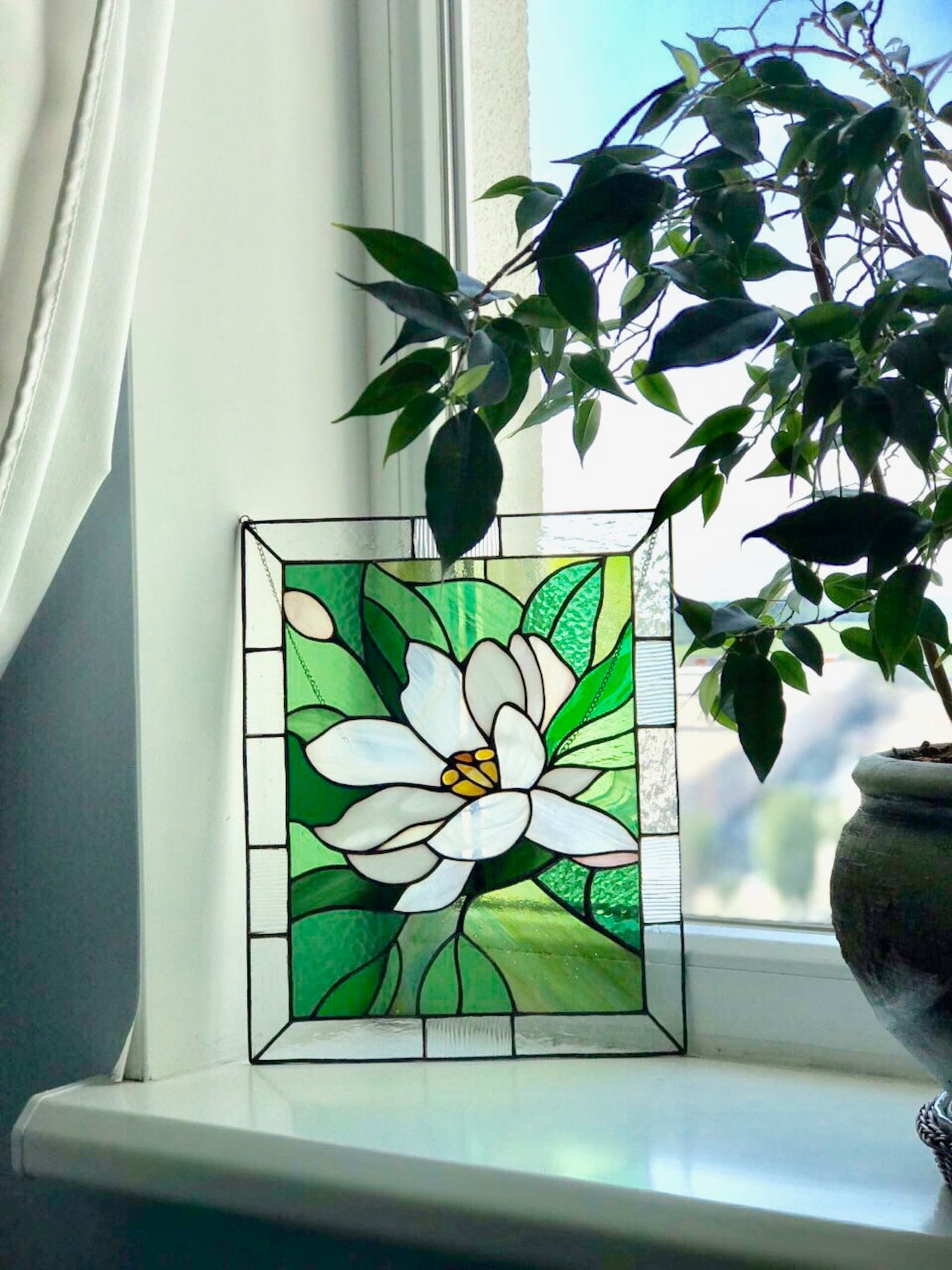 Lotus Stained Glass Window Hangings Mom Gift Custom Stained - Etsy Canada