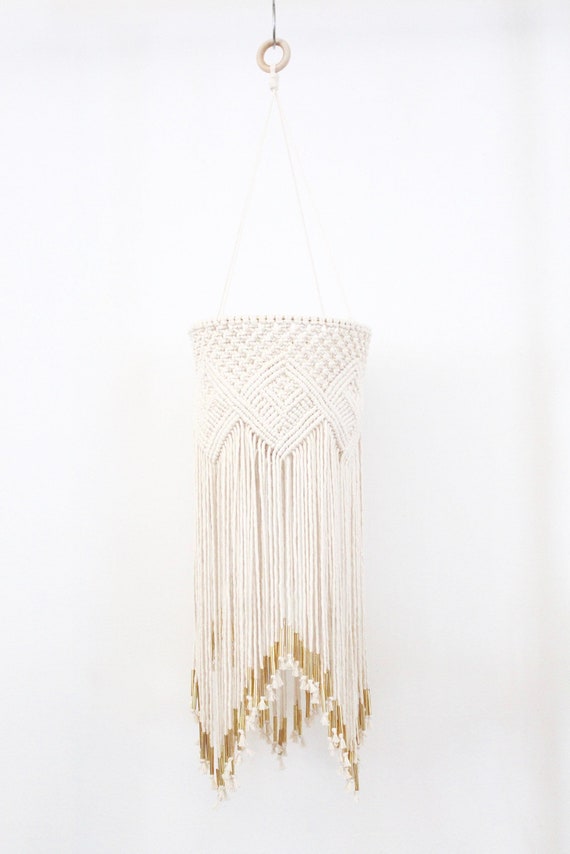 Macrame Chandelier Macrame Hanging Light Macrame Lantern | Etsy