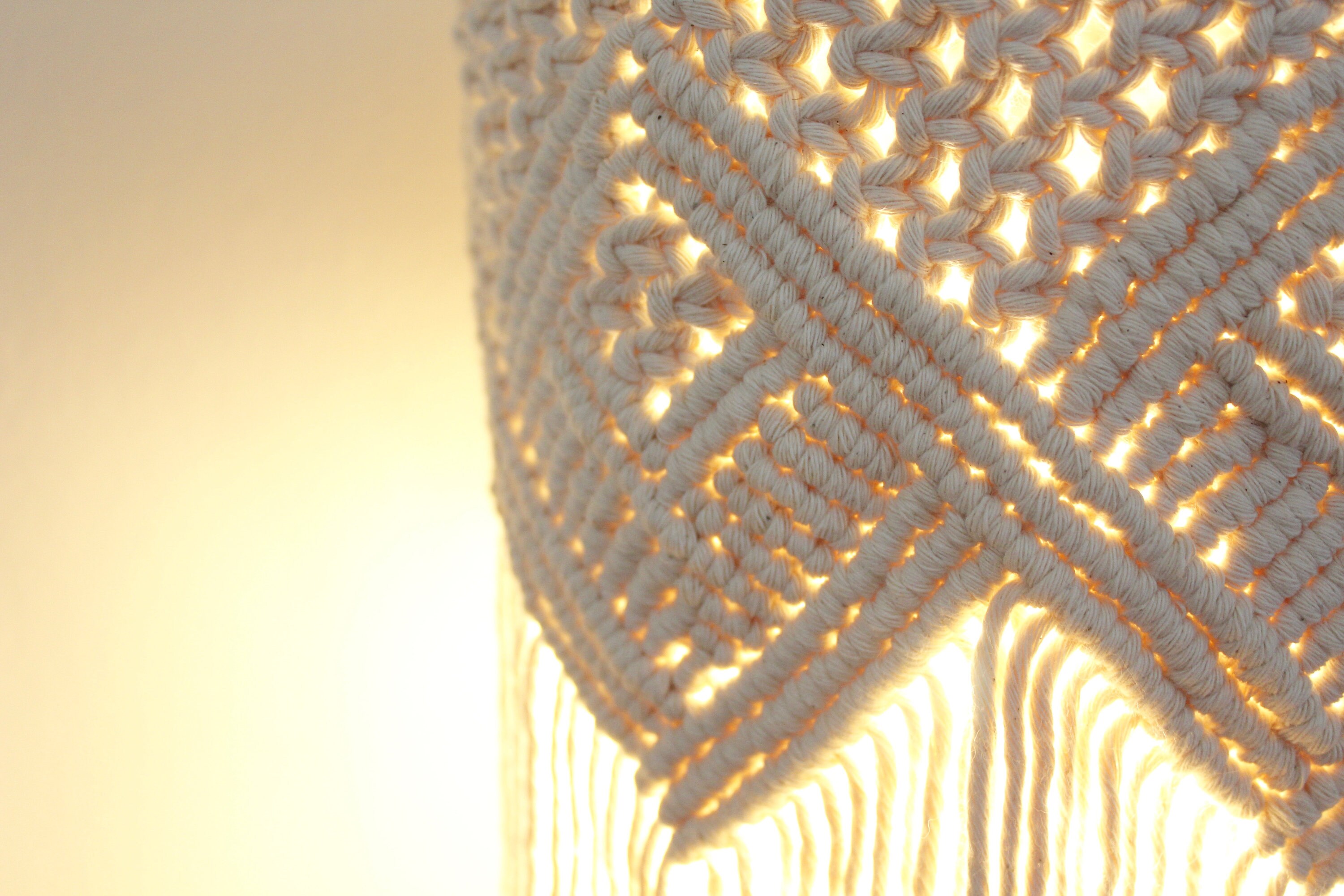 Macrame Chandelier Macrame Hanging Light Macrame Lantern | Etsy