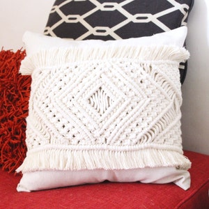 Modern Macrame Pillowcase Macrame Pillow Cover Decorative Boho Pillow ...