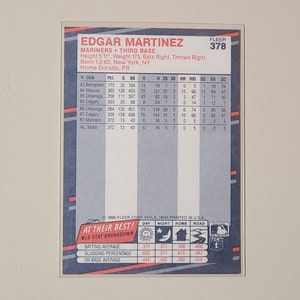 1988 Fleer Edgar Martinez Rookie RC Baseball Card - Etsy