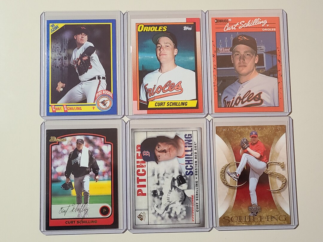 Curt Schilling 6 Baseball Card Lot Score, Topps, Donruss, Bowman, Upper ...