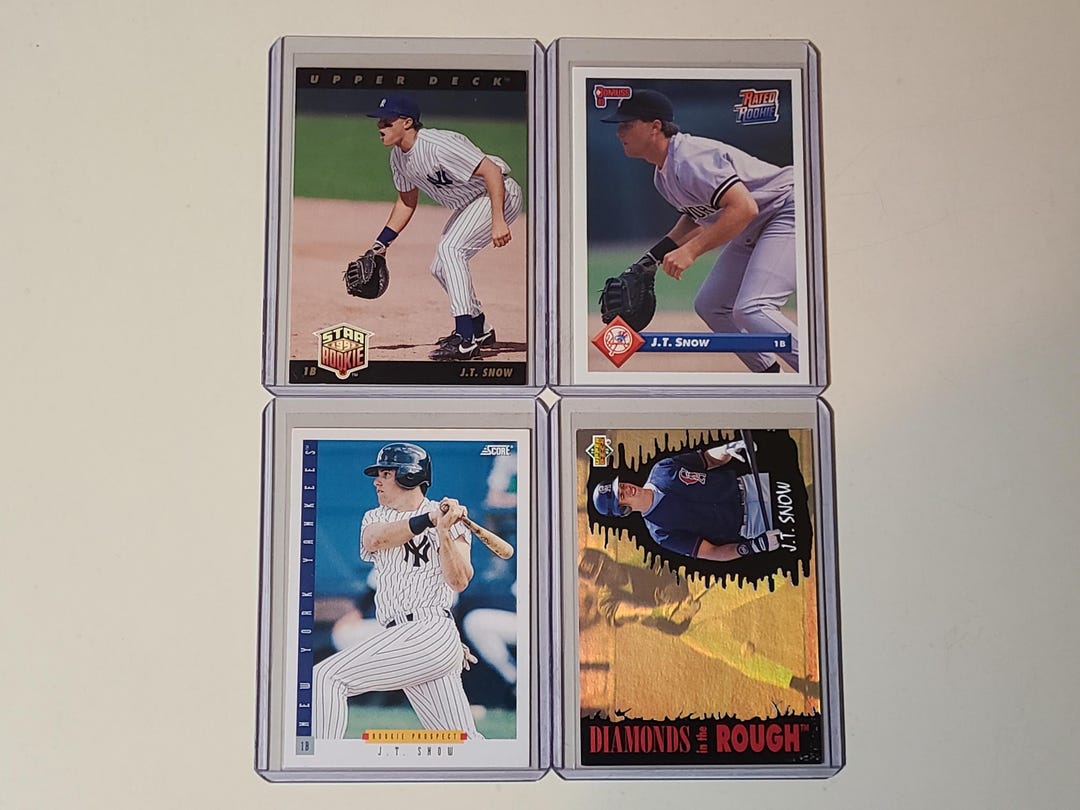 JT Snow 4 Baseball Card Lot of 1993 Rookies, Upper Deck, Donruss, Score ...