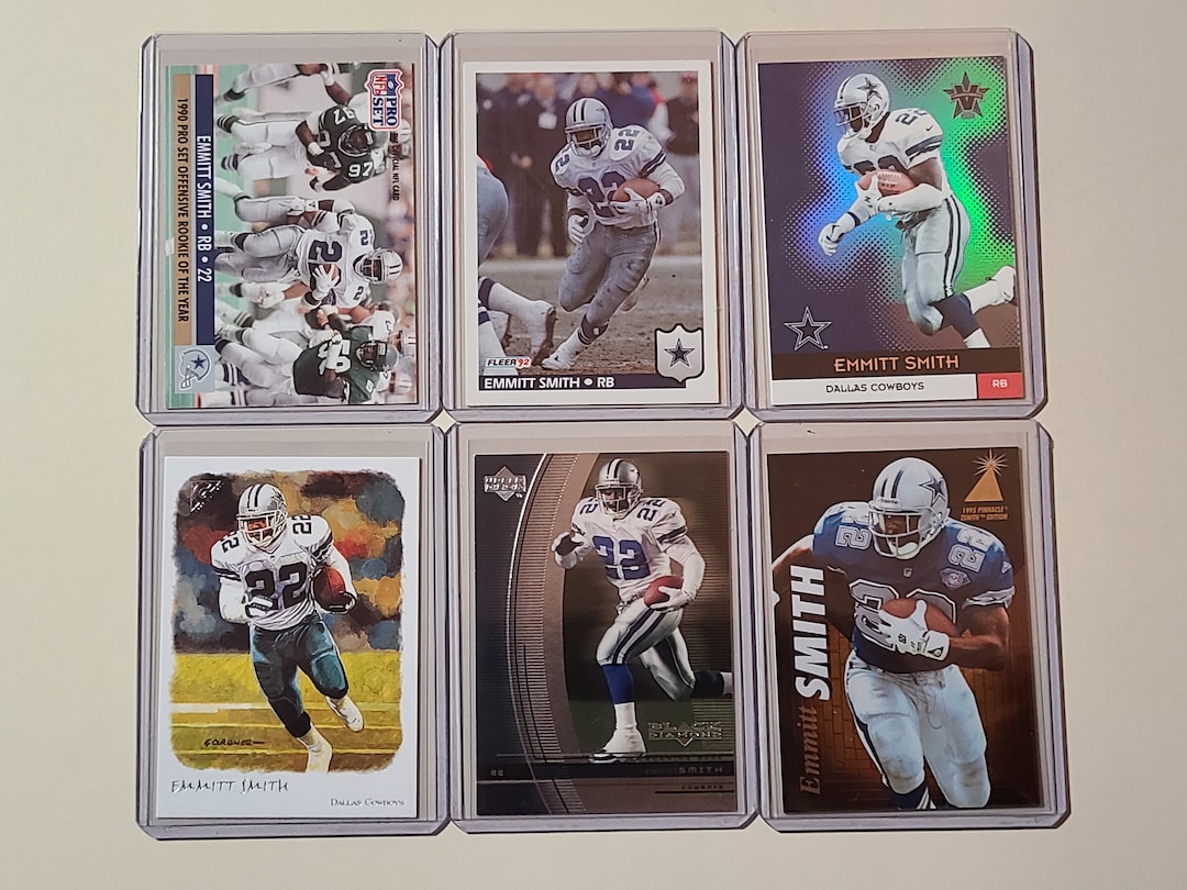 Emmitt Smith 6 Football Card Lot Pro Set Fleer Pacific - Etsy