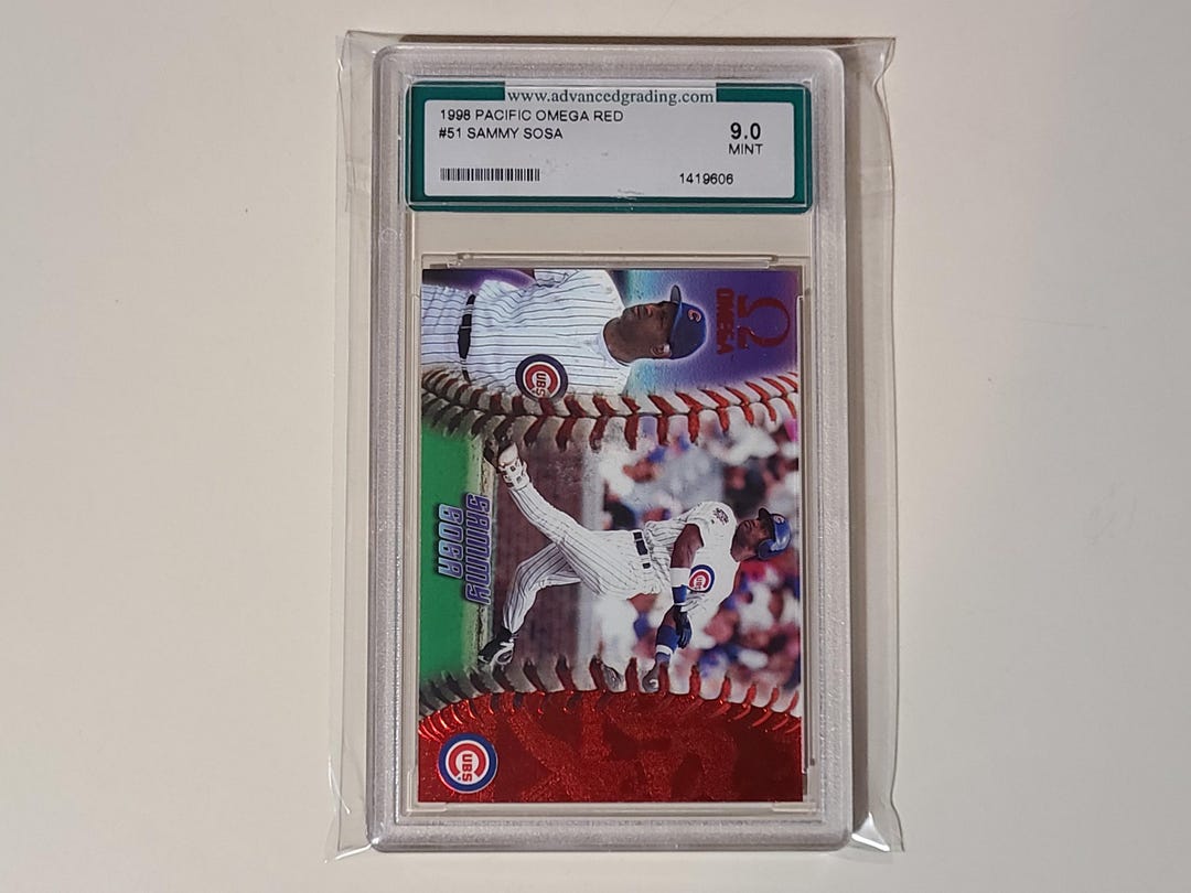 Sammy Sosa 1998 Pacific Omega Red Baseball Card Graded AGS 9 Mint - Etsy