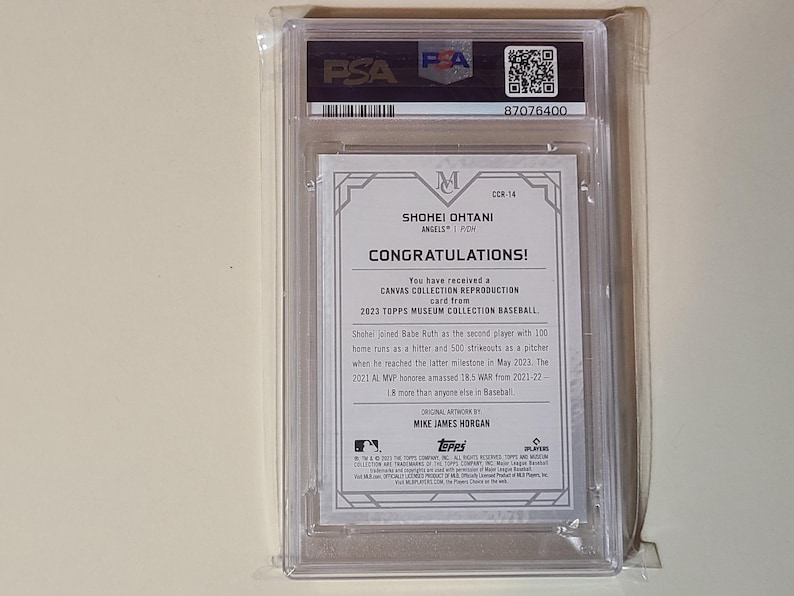 Shohei Ohtani 2023 Topps Museum Collection Canvas Collection Reprint ...