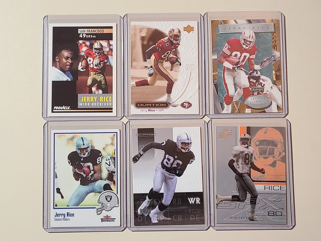 Jerry Rice 6 Football Card Lot Pinnacle Upper Deck Ovation - Etsy