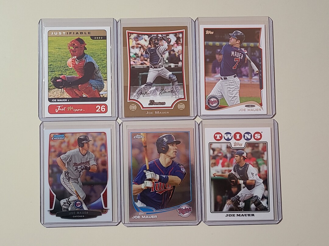 Joe Mauer 6 Baseball Card Lot With 2002 Just Minors Rookie, Bowman Gold ...