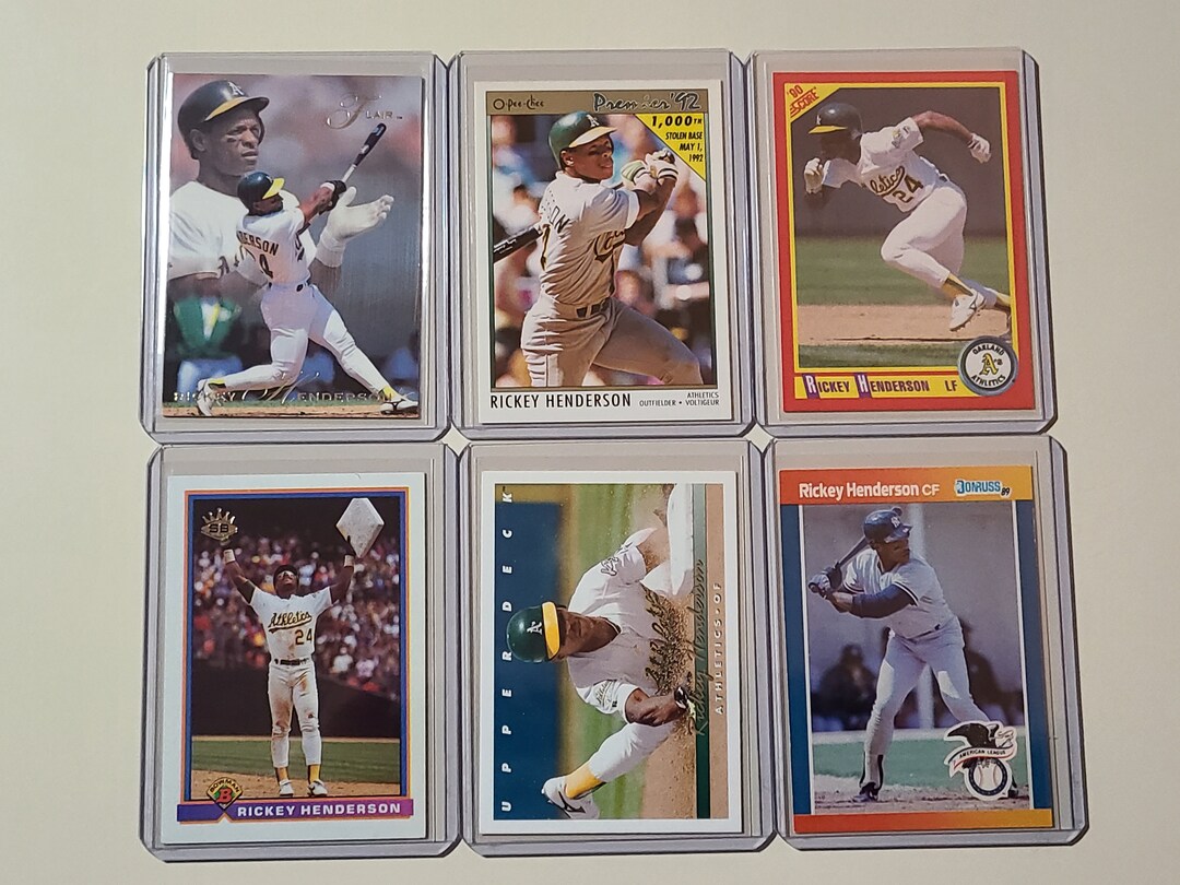 Rickey Henderson 6 Baseball Card Lot Upper Deck Fleer Flair - Etsy