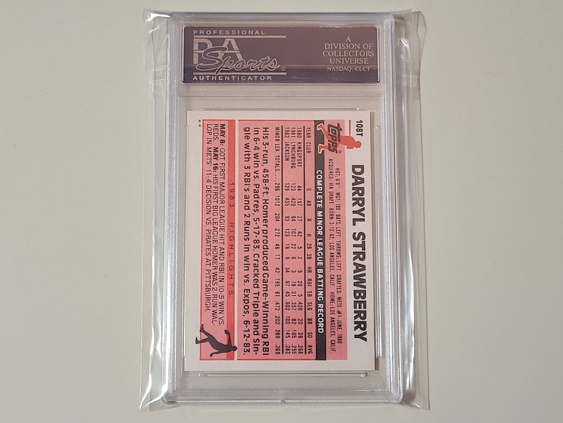 Darryl Strawberry 1983 Topps Traded XRC RC Rookie Baseball Card Graded ...