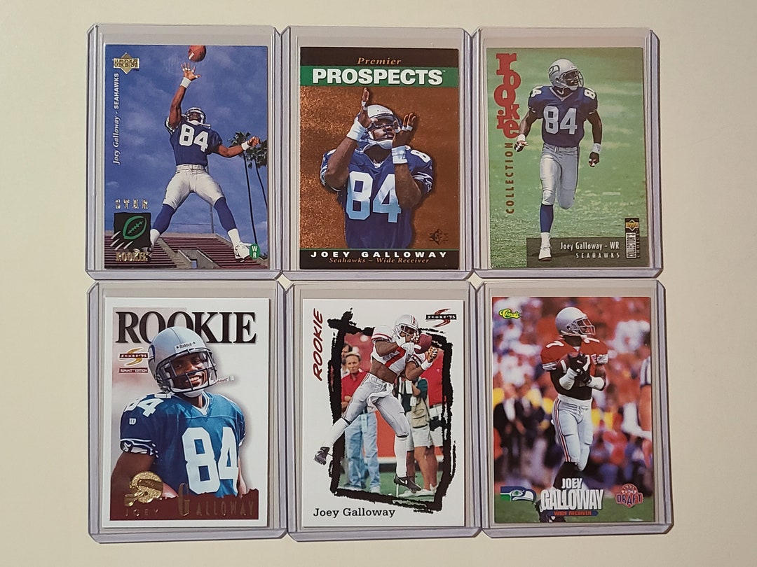 Joey Galloway 6 Football Card Lot of 1995 Rookies, Upper Deck SP, Score ...