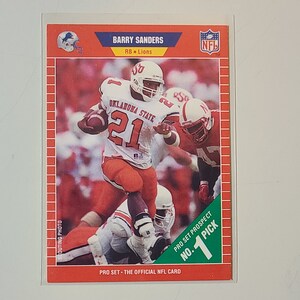 1989 Pro Set Barry Sanders RC Rookie Football Card - Etsy
