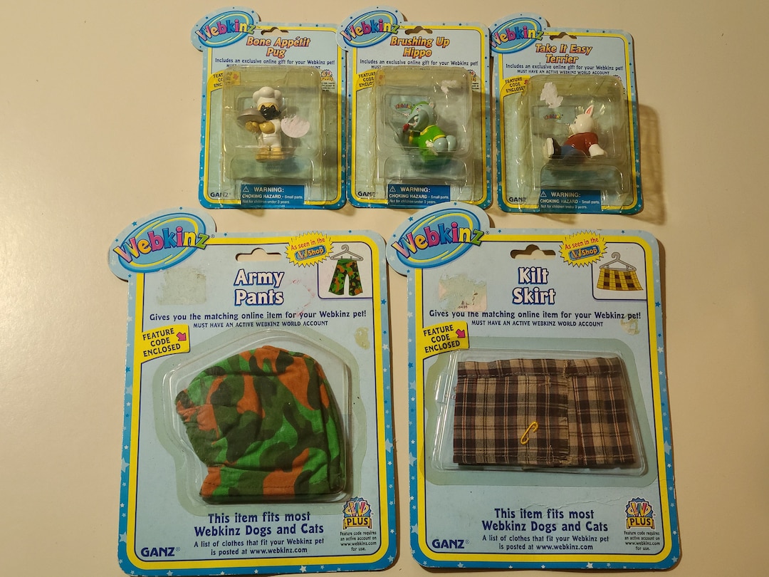 Pick a Webkinz Figure, Kilt Skirt or Army Pants (all Brand New and ...