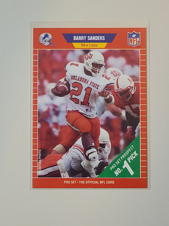 1989 Pro Set Barry Sanders RC Rookie Football Card | Etsy