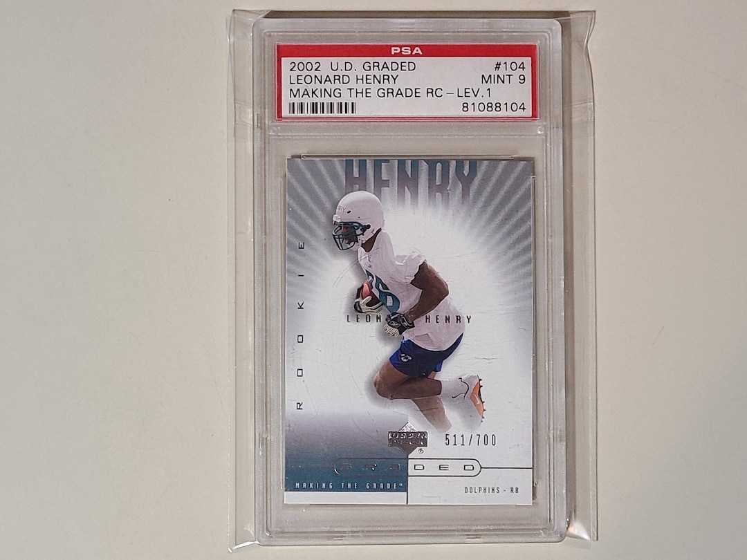Leonard Henry 2002 UD Graded Level 1 RC Rookie Football Card Graded PSA ...