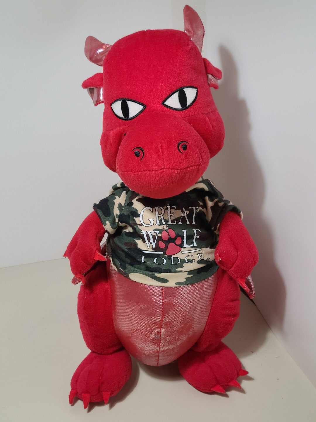 16 Inch Plush Red Dragon Doll With Hoodie, From Great Wolf Lodge, Made ...