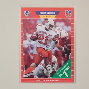 1989 Pro Set Barry Sanders RC Rookie Football Card - Etsy