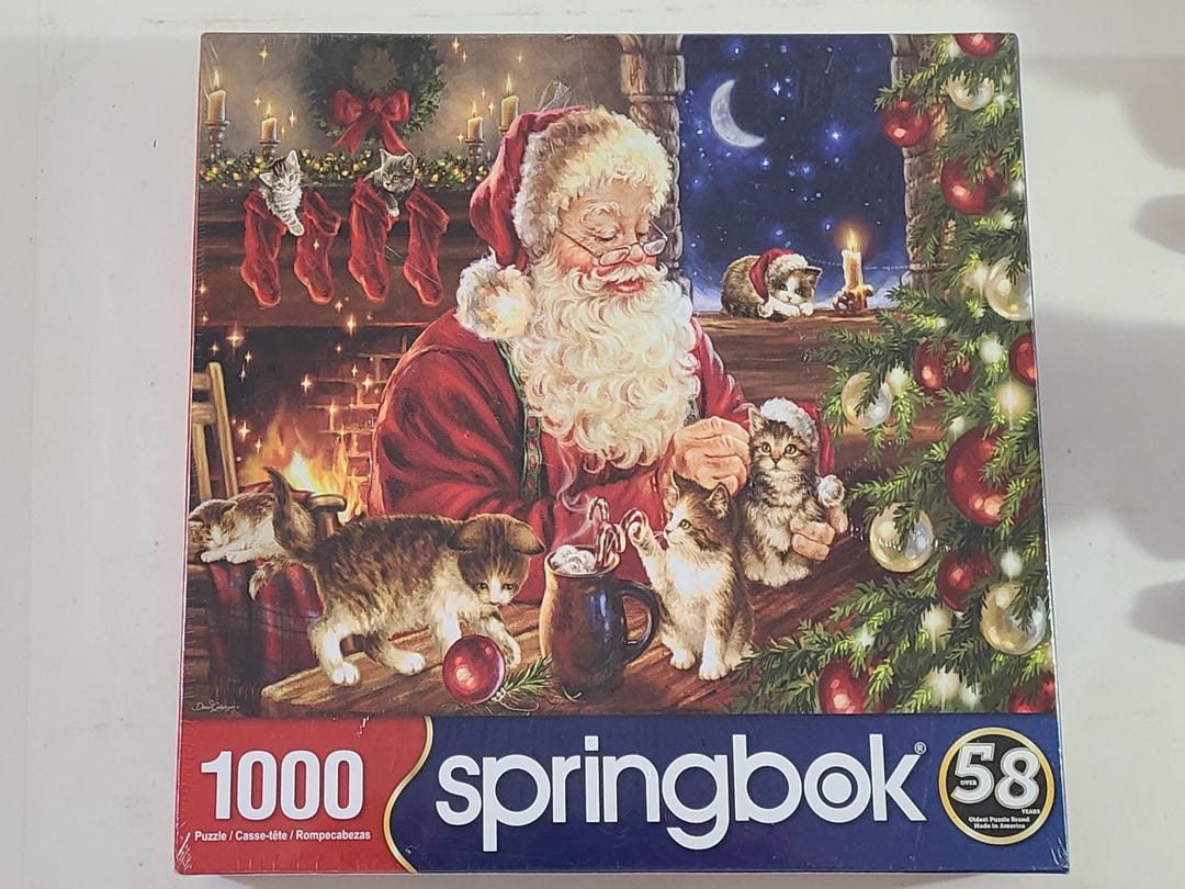 1000 Piece Springbok Puzzle: Christmas Kittens (brand New and Sealed ...